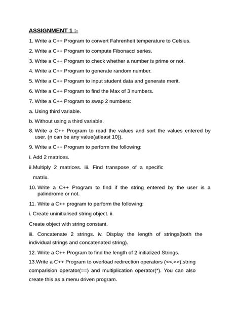 C Assignment Pdf