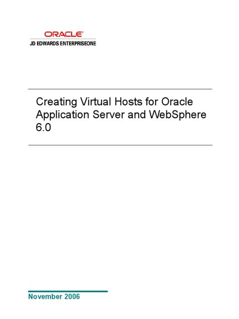 Creating Virtual Hosts For Oas And Websphere Pdf Web Server