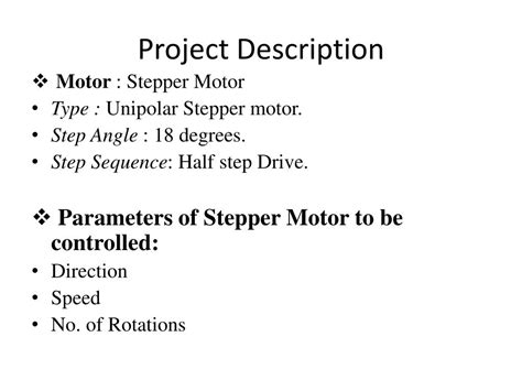 PPT Stepper Motor Control PowerPoint Presentation Free Download ID