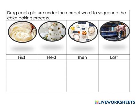 Cake Baking Sequence Online Exercise For Live Worksheets