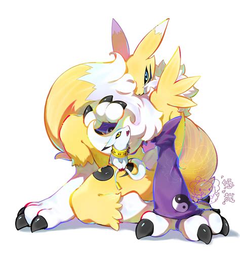 Renamon And Kudamon Digimon Drawn By Youzaiyouzai112 Danbooru