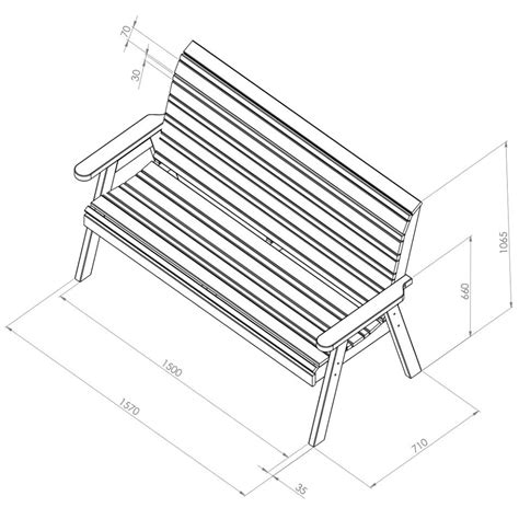 Wood Garden Bench Zest Freya 3 Seater Bench