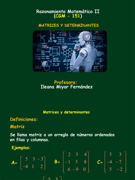 Matrices Y Determinantes I Modificado Pdf Matriz Matemáticas