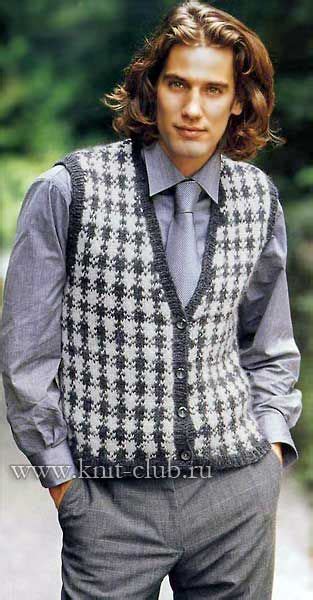 Вязание жилета спицами для мужчин с описанием и схемами