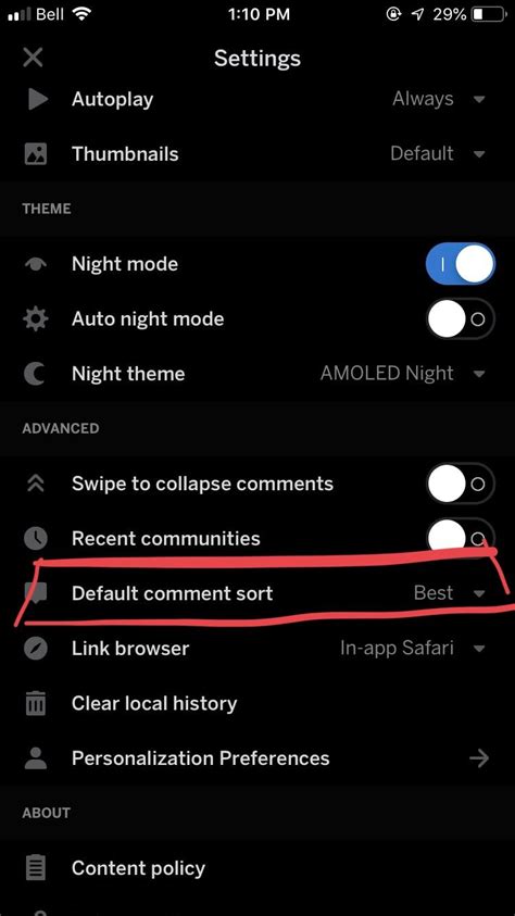 Ios 429 Default Comment View Is Sometimes New” Despite Having It Set To Best” In My App