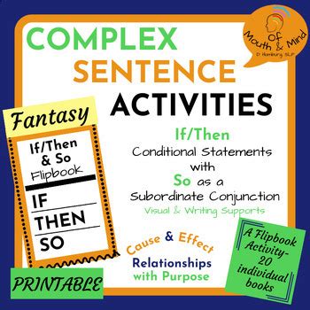 Complex Sentence Exercises Fantasy Flipbooks By Of Mouth And Mind SLP