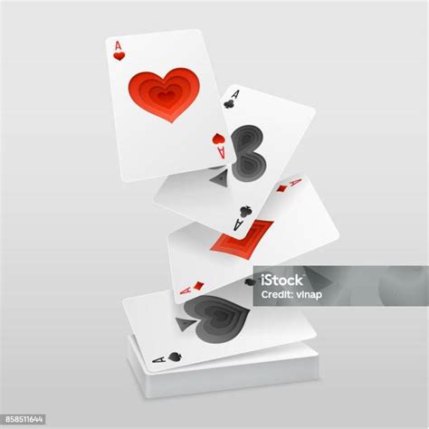 벡터의 4 개의 에이스 카드 놀이 카드 갑판에가 설정 합니다 카드 여가활동 게임에 대한 스톡 벡터 아트 및 기타 이미지 카드 여가활동 게임 날기 떨어짐 Istock