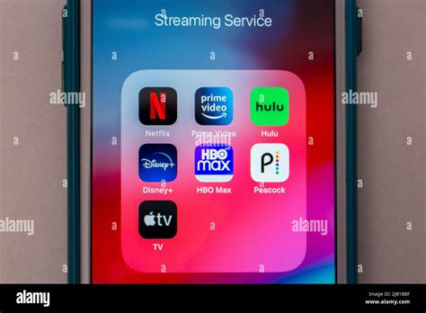 Kumamoto Japan Feb 15 2021 Popular Streaming Service Icons Netflix Prime Video Hulu