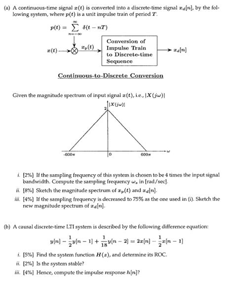 A A Continuous Time Signal Xt Is Converted Into A