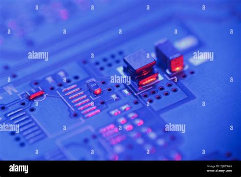 Computer Microchips And Processors On Electronic Circuit Board Computer Hardware Technology