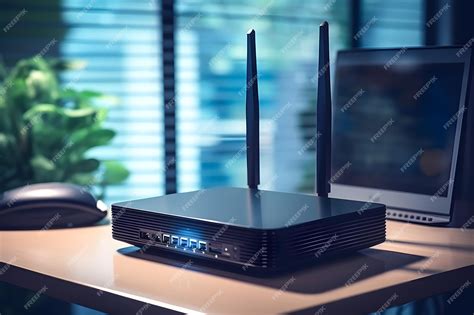 Sleek Highspeed Router For Home Or Office Internet Connectivity Premium Ai Generated Image