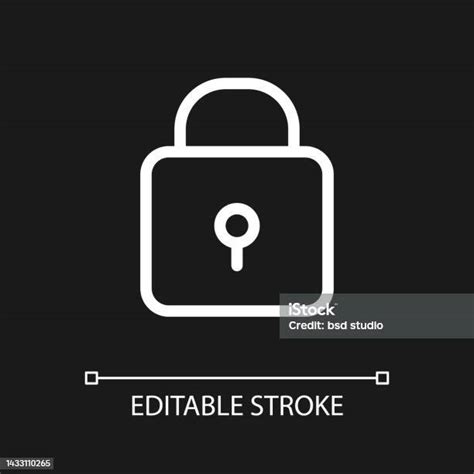자물쇠 픽셀 어두운 테마를위한 완벽한 흰색 선형 Ui 아이콘 0명에 대한 스톡 벡터 아트 및 기타 이미지 0명 개념 검은