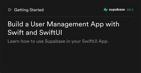 Build A User Management App With Swift And Swiftui Supabase Docs