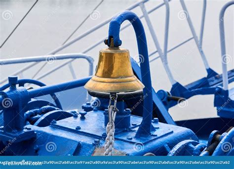 Brass Bell On The Foredeck Of A Ship In Cloudy Light Stock Image Image Of Brass Devices