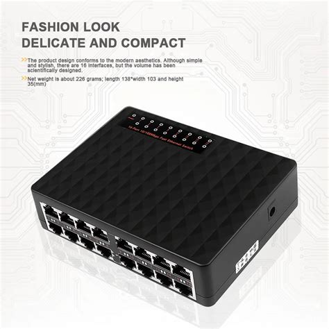 16 Port 100mbps Network Switch Fast Ethernet Smart Switcher High Performance Rj45 Hub Internet