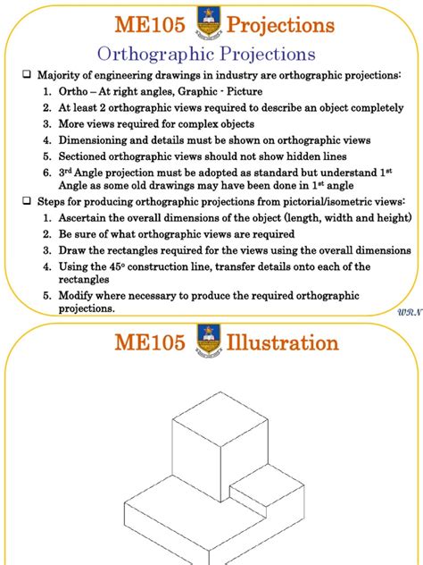 Me105 Lecture 7 Orthographic And Isometric Projections Pdf Pdf