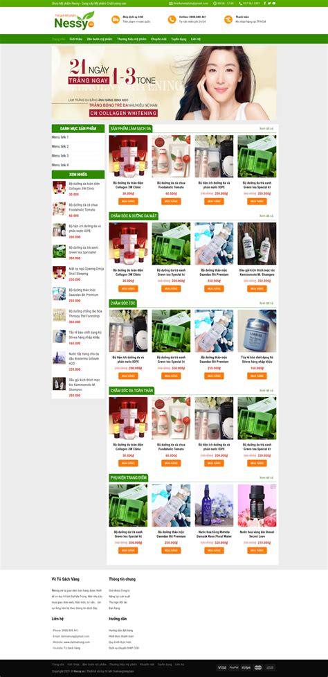Mẫu Website Bán Mỹ Phẩm