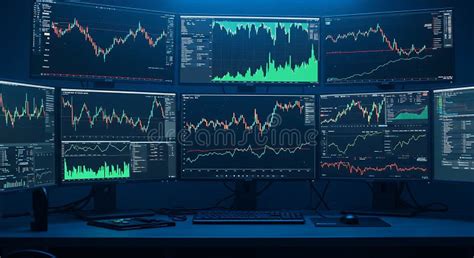 Analyzing Stock Market Data On Multiple Computer Screens Stock