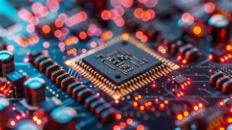 Advanced Technology Concept Visualization Circuit Board Cpu Processor Microchip Starting