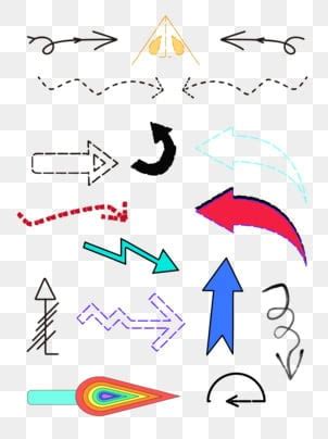 Wavy Colorful Arrow Collection Set Colorfull Arrow Set Of Arrow Wavy