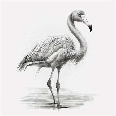 Premium Photo Pencil Sketch Cute Flamingo Bird Drawing Picture Ai