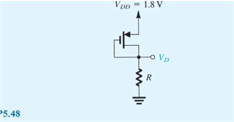 D5 48 The Pmos Transistor In The Circuit Of Fig P5 48 Has Vt −0 5 V μpcox 100 μa V2 L 0