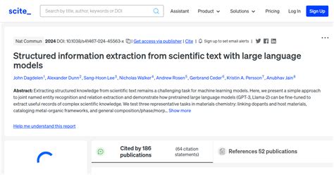 Structured Information Extraction From Scientific Text With Large