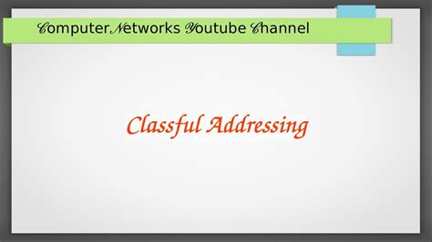 Classful Addressing Computer Networks YouTube