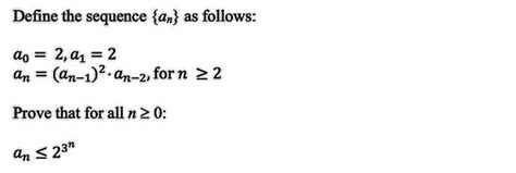Solved Define The Sequence An As Follows