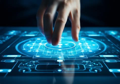 Premium Photo Blue Technology Concept Tech Hand Digital Design Business Virtual Interface