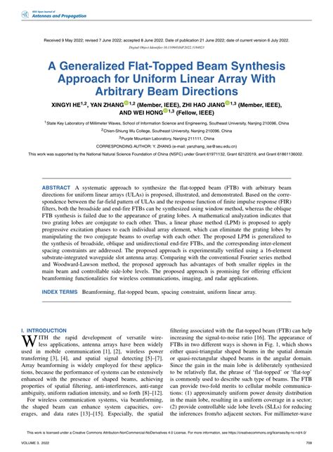 PDF A Generalized Flat Topped Beam Synthesis Approach For Uniform