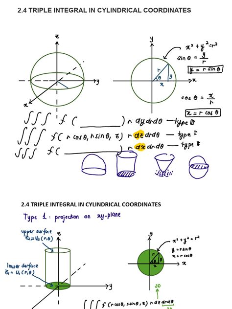 24 Triple Integral In Cylindrical Coordinates Pdf Geometric