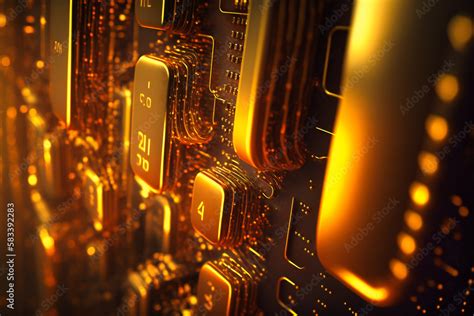 a luminous gold programming code abstract technology background showcases the beauty and