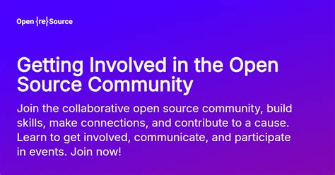 Getting Involved In The Open Source Community Open Re Source