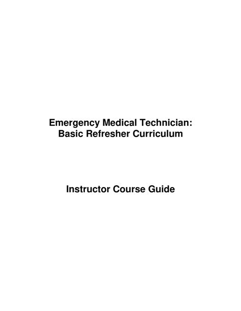 Emt Notes Paramedic Emergency Medical Technician Basic Refresher