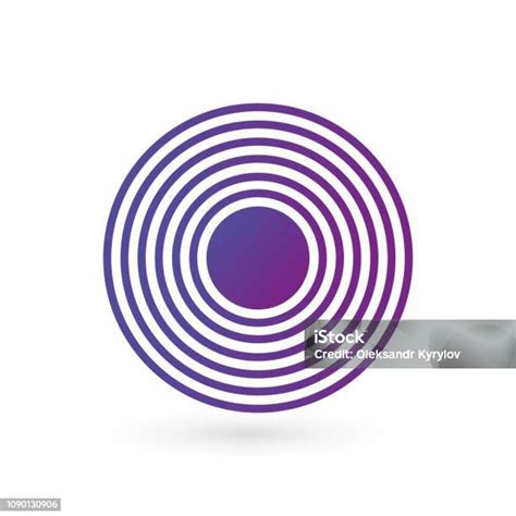 보라색 그라데이션 반지 소리 또는 원형에 파도 기호를 누릅니다 라디오 신호 배경입니다 벡터 그림을 흰색 배경에 고립입니다 0명에 대한 스톡 벡터 아트 및 기타 이미지