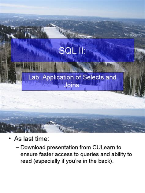 Sql Ii Lab Application Of Selects And Joins Pdf Sql Computing