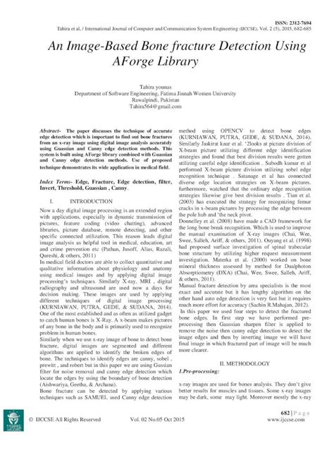 PDF An Image Based Bone Fracture Detection Using AForge Library
