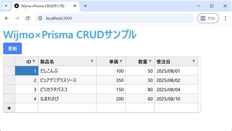 Prisma×nextjsでmysqlと連携するweb Apiを作成してwijmoでcrud処理を行う Mesciusdevlog メシウス株式会社