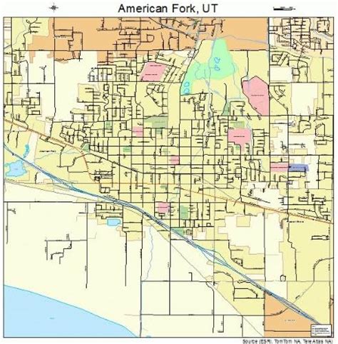 Large Street And Road Map Of American Fork Utah Ut Printed