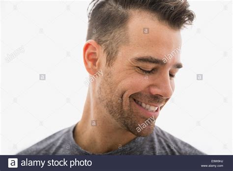 Man Looking Down Smiling