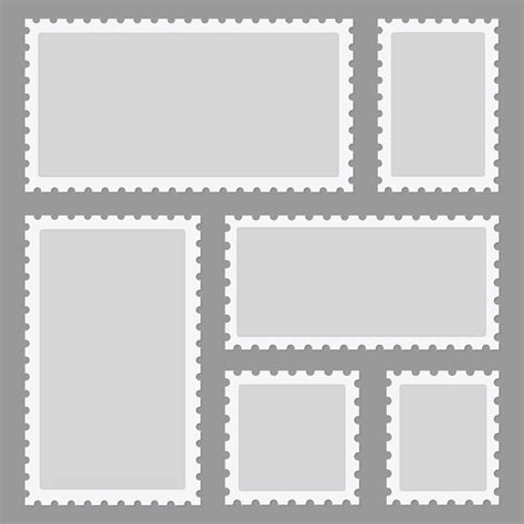 우표 프레임 세트 프리미엄 벡터