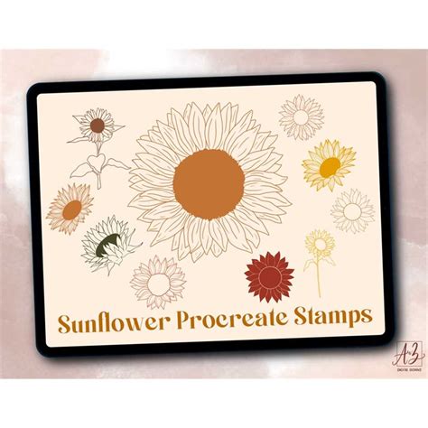 Sunflower Procreate Stamps 10 Sunflowers Procreate Brushes Inspire Uplift