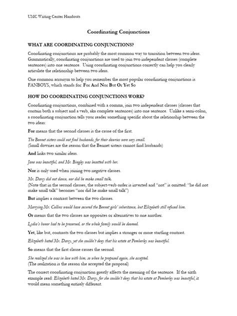 Coordinating Conjunctions Pdf Semantic Units Syntax