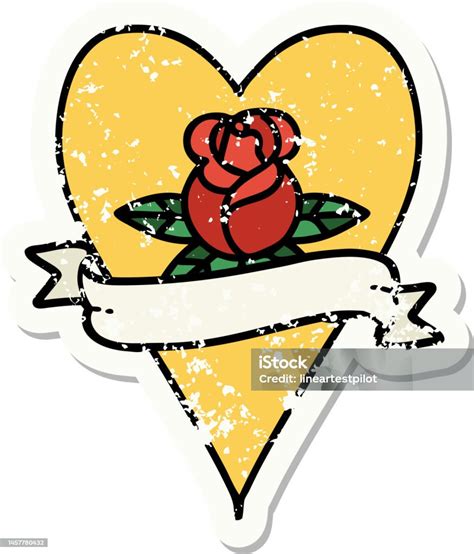 고민 스티커 문신 심장 장미와 배너의 전통적인 스타일에 Galentines Day에 대한 스톡 벡터 아트 및 기타 이미지 Galentines Day 꽃 식물 낮