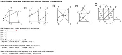 solved use the following undirected graphs to answer the