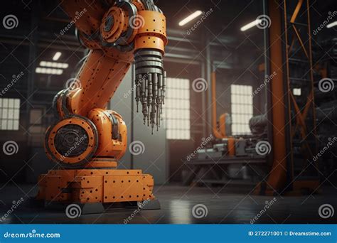 Heavy Automation Robot Arm Machine Working In Smart Factory Generative