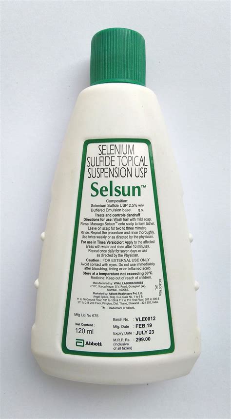 Selsun Anti Drandruff Selenium Sulfide 2 5 Medicated Shampoo 120ml Etsy