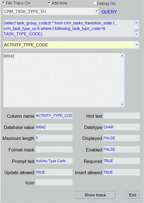 Oracle Forms Debugtrace