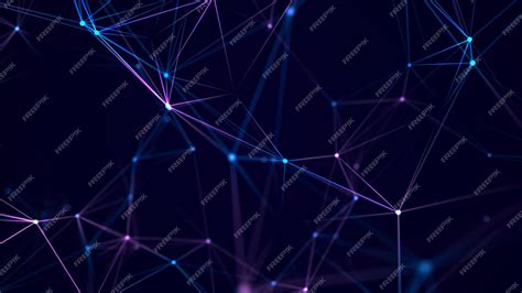 Premium Photo Abstract Background With Interweaving Of Colored Lines And Dots Network